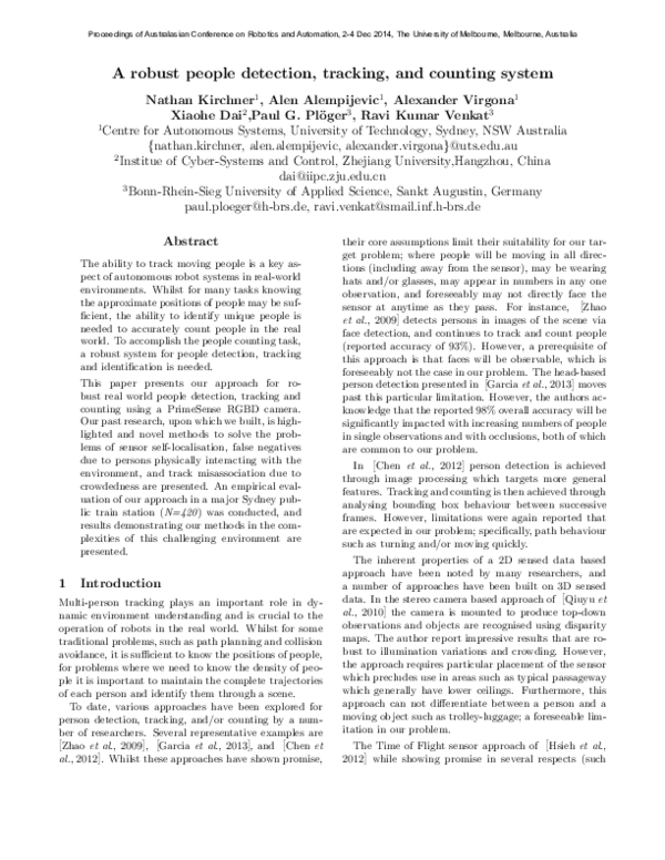 (PDF) A robust people detection, tracking, and counting system