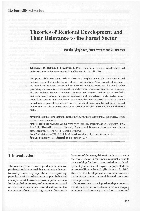 (PDF) Theories of regional development and their relevance to the ...