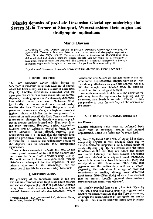 (PDF) Diamict deposits of pre-Late Devensian Glacial age underlying the ...