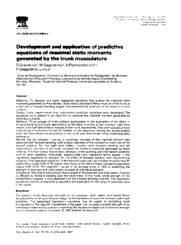 (PDF) Development and application of predictive equations of maximal ...