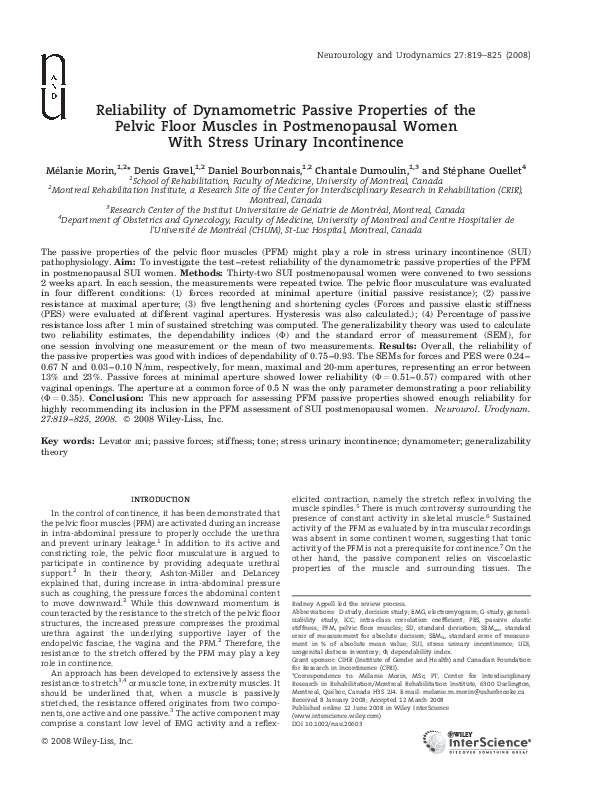 (PDF) Reliability of dynamometric passive properties of the pelvic ...