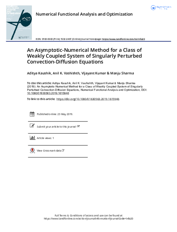 (PDF) An Asymptotic-Numerical Method for a Class of Weakly Coupled System of Singularly ...