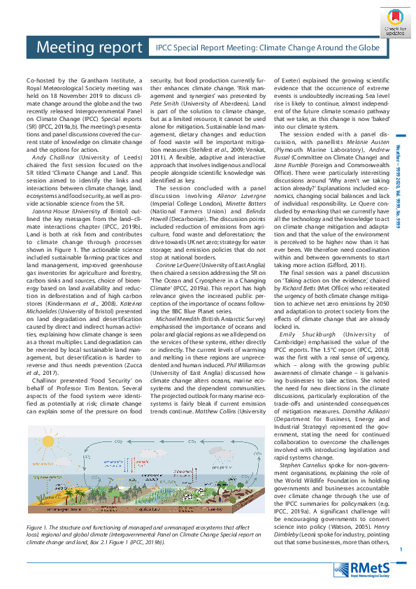 (PDF) IPCC Special Report Meeting: Climate Change Around the Globe