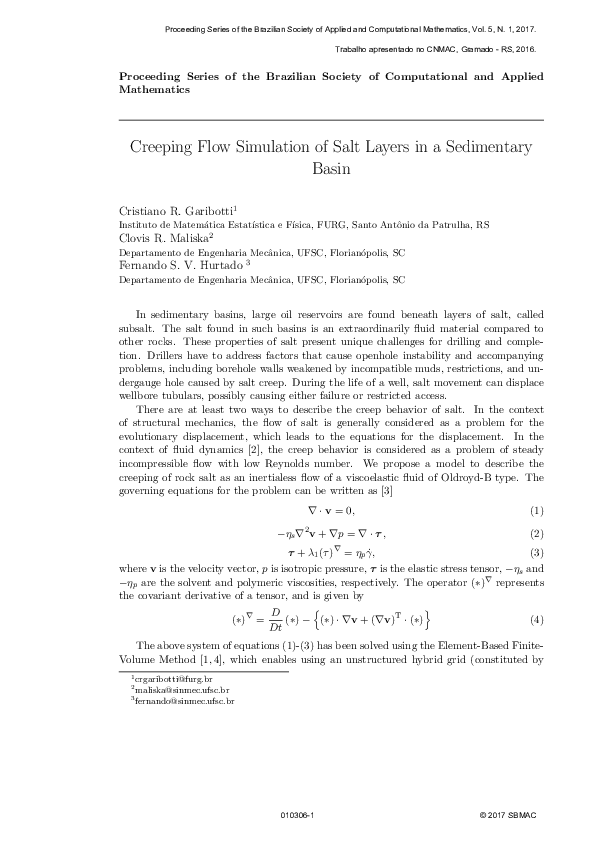 (PDF) Creeping Flow Simulation of Salt Layers in a Sedimentary Basin