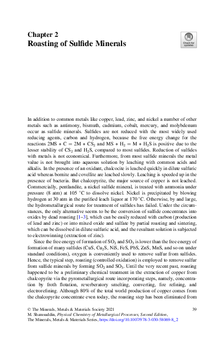 (PDF) Roasting of Sulfide Minerals