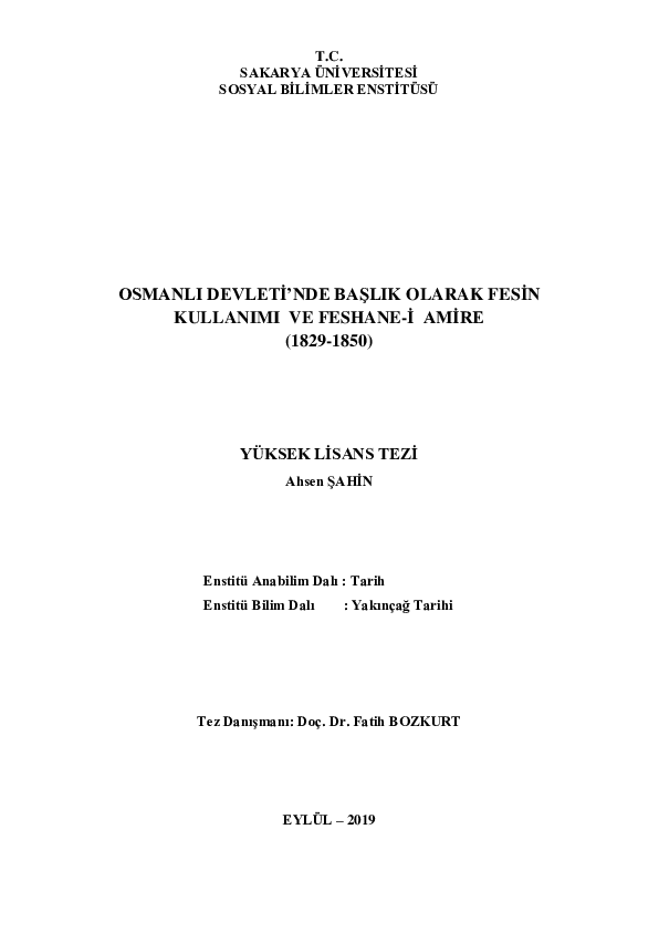 (PDF) Osmanlı Devleti’nde başlık olarak fesin kullanımı ve feshane-i ...