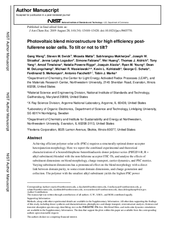 (PDF) Photovoltaic blend microstructure for high efficiency post ...