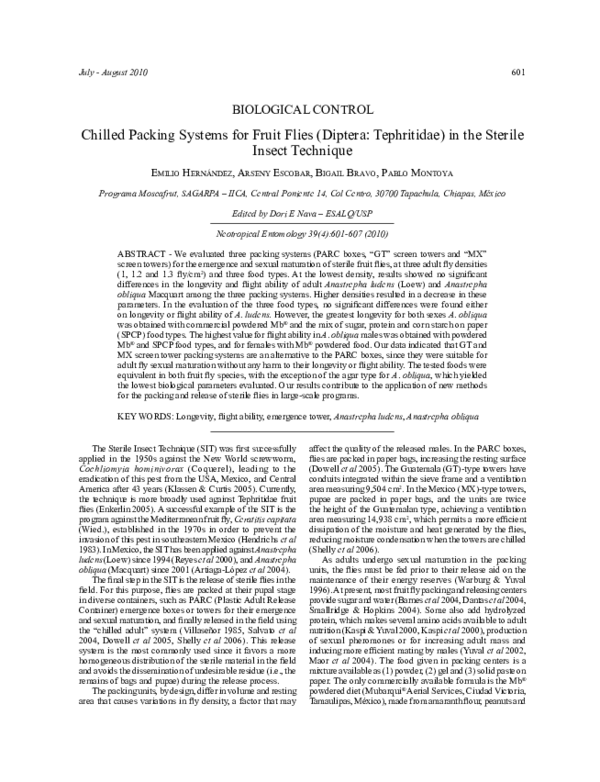 (PDF) BIOLOGICAL CONTROL Chilled Packing Systems for Fruit Flies ...