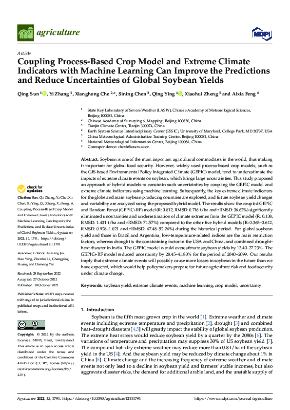 (PDF) Coupling Process-Based Crop Model and Extreme Climate Indicators ...