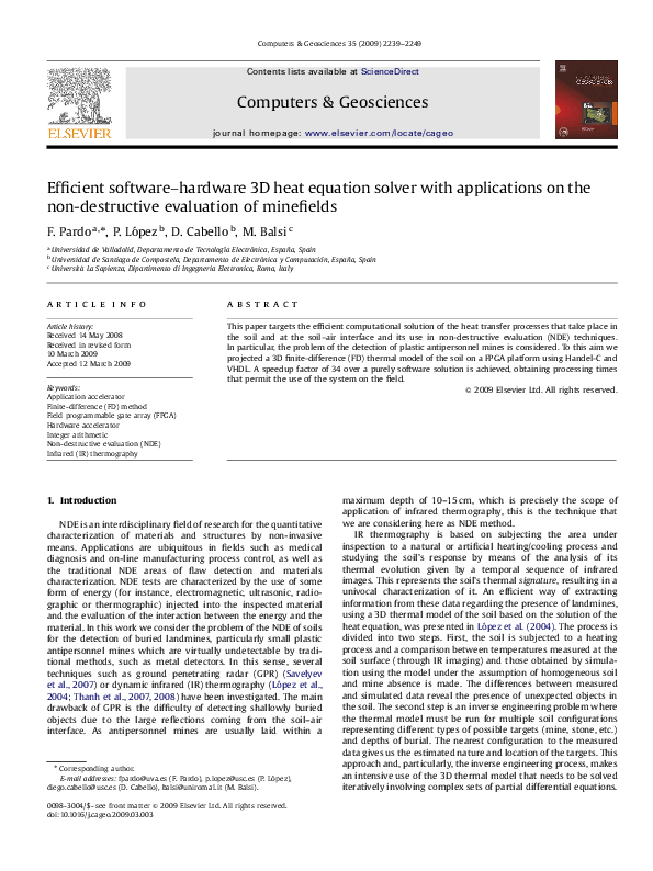 (PDF) Efficient software–hardware 3D heat equation solver with ...