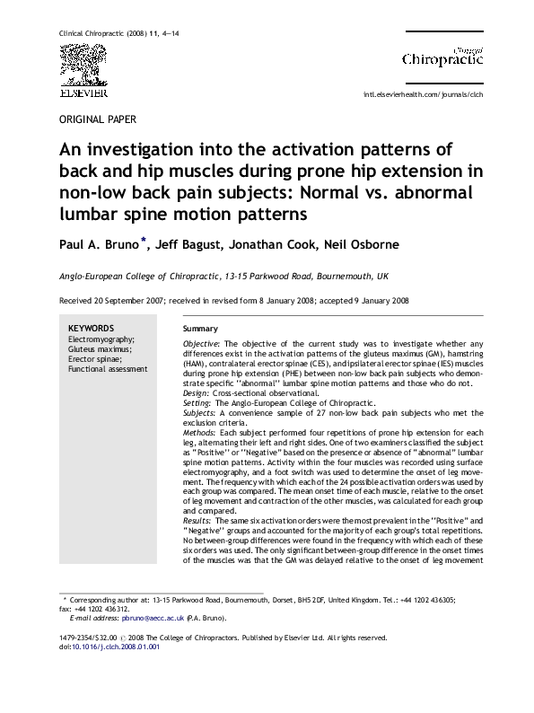 (PDF) An investigation into the activation patterns of back and hip ...