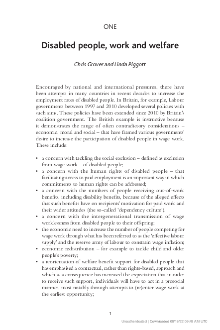 (PDF) A right not to work and disabled people