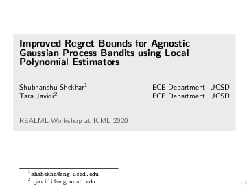 (PDF) Improved Regret Bounds Agnostic GP Bandits Improved Regret Bounds ...