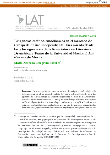 (PDF) Aesthetic-emotional demands in the independent theater labor ...