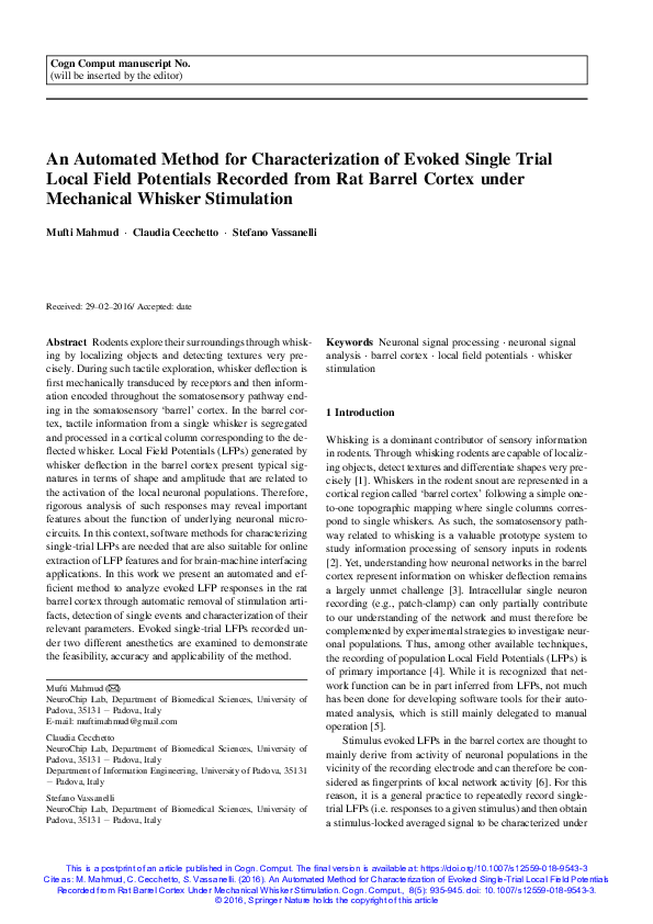 (PDF) An Automated Method for Characterization of Evoked Single-Trial ...