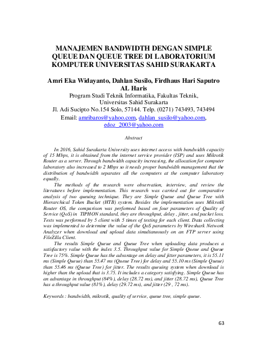 (PDF) Manajemen Bandwidth Dengan Simple Queue Dan Queue Tree DI Laboratorium Komputer ...