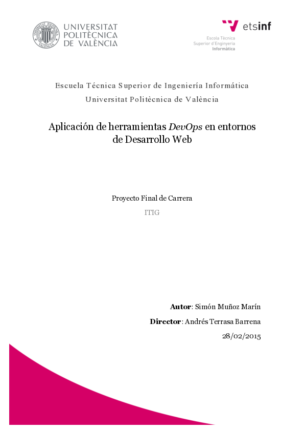 (PDF) Aplicación de herramientas DevOps en entornos de Desarrollo Web