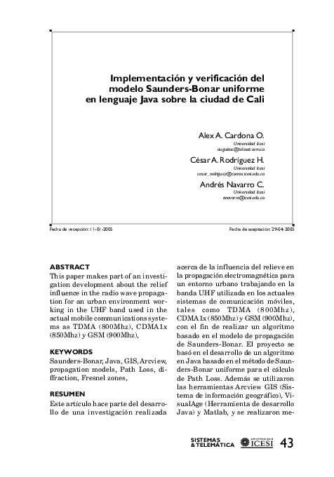 (PDF) Implementación y verificación del modelo Saunders-Bonar uniforme en lenguaje Java sobre la ...