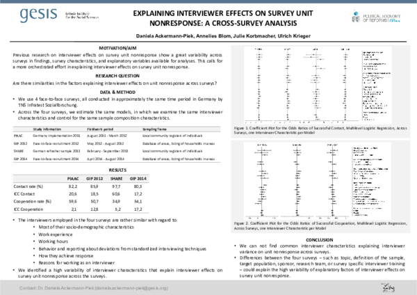 Pdf Explaining Interviewer Effects On Survey Unit Nonresponse A