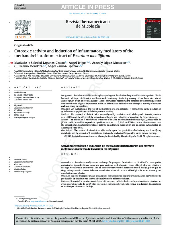 Cytotoxic activity and induction of inflammatory mediators of the ...