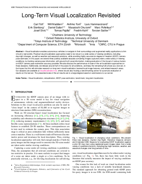 Pdf Long Term Visual Localization Revisited