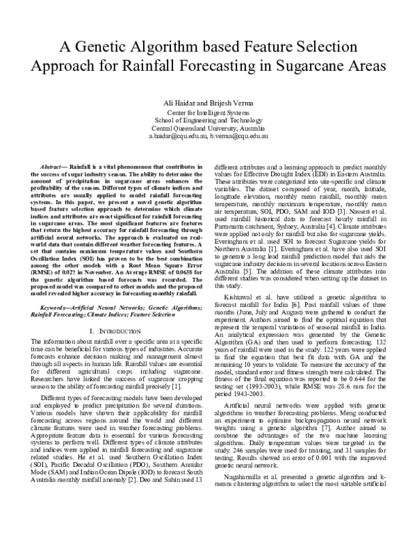(PDF) A genetic algorithm based feature selection approach for rainfall ...