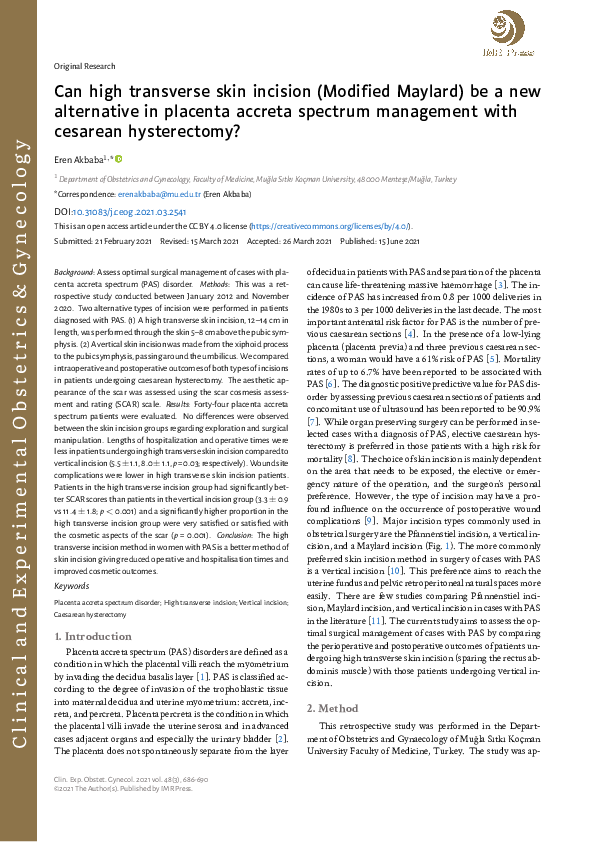 (PDF) Can high transverse skin incision (Modified Maylard) be a new ...