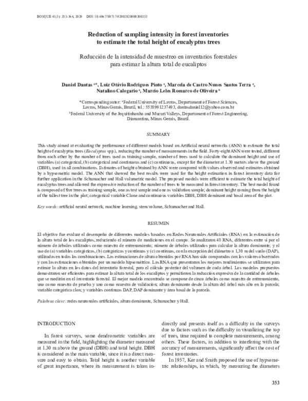 (PDF) Reduction of sampling intensity in forest inventories to estimate ...