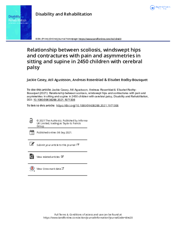 (PDF) Relationship between scoliosis, windswept hips and contractures ...