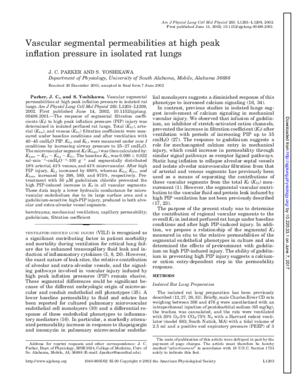 (PDF) Vascular segmental permeabilities at high peak inflation pressure ...