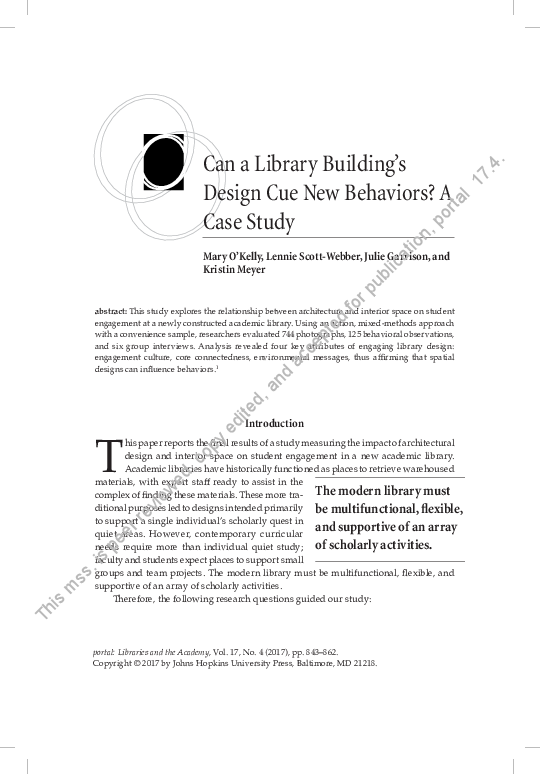 (PDF) Can a Library Building's Design Cue New Behaviors?: A Case Study