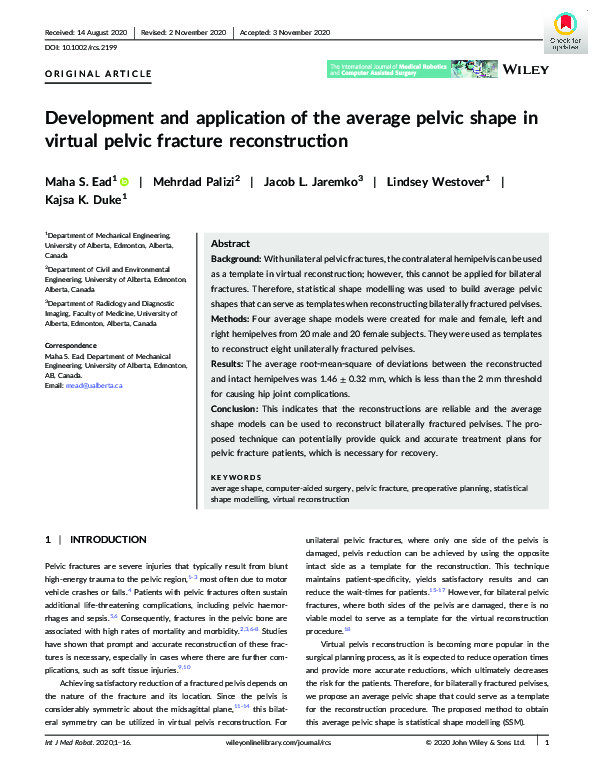 (PDF) Development and application of the average pelvic shape in ...