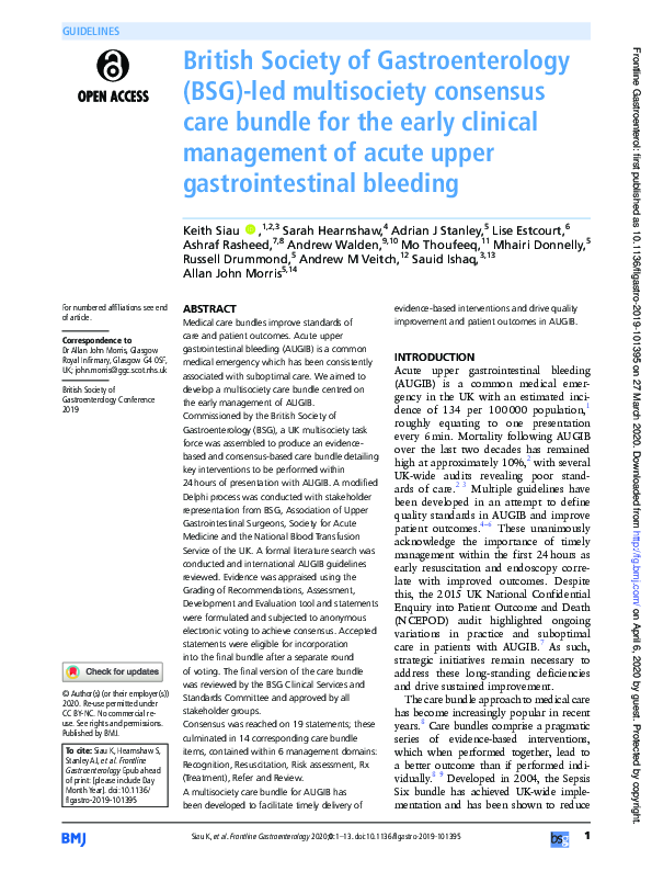 (PDF) British Society of Gastroenterology (BSG)-led multisociety consensus care bundle for the ...