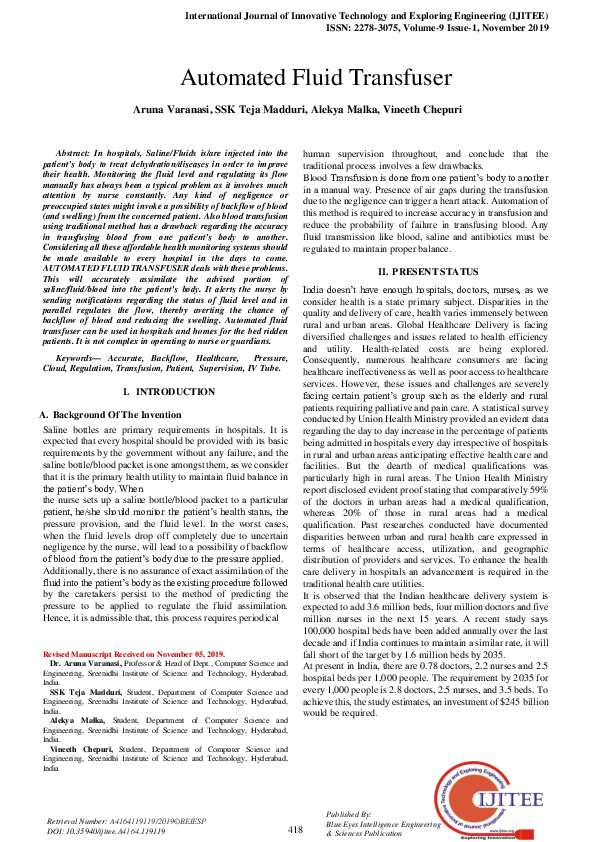 (PDF) Automated Fluid Transfuser