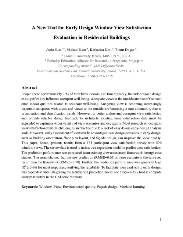 (PDF) A New Tool for Early Design Window View Satisfaction Evaluation ...