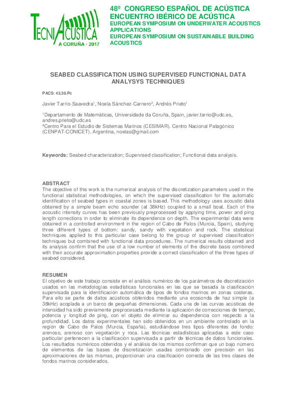 (PDF) Seabed classification using supervised functional data analysys ...