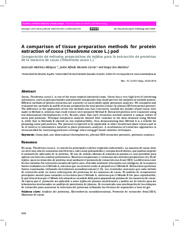 (PDF) A comparison of tissue preparation methods for protein extraction ...