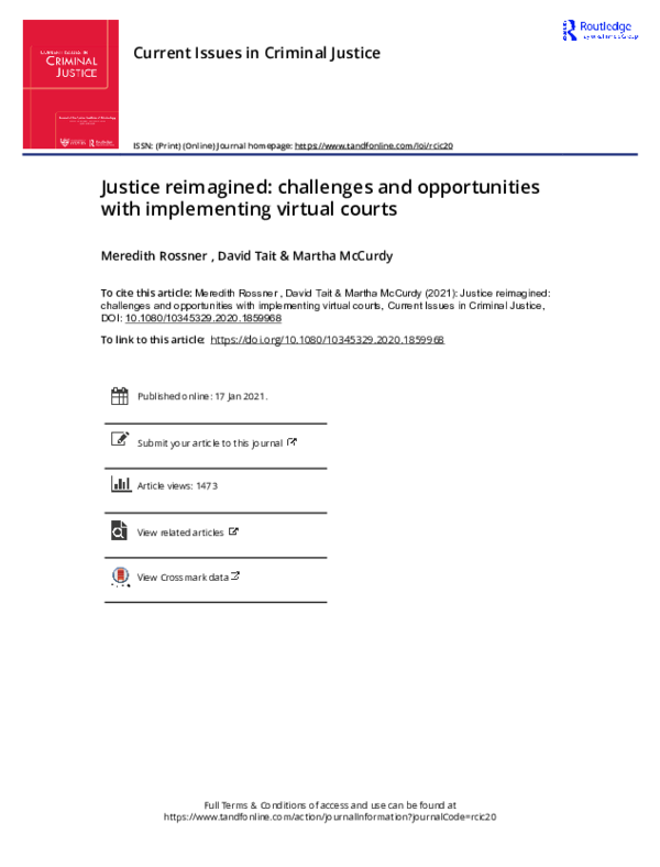 (PDF) Justice reimagined: challenges and opportunities with ...