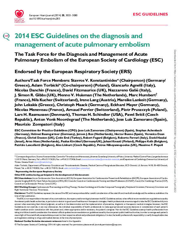 (PDF) 2014 ESC Guidelines on the Diagnosis and Management of Acute ...