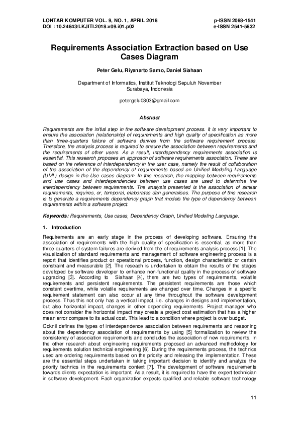 (PDF) Requirements Association Extraction based on Use Cases Diagram