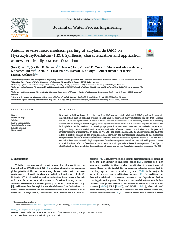 (PDF) Anionic reverse microemulsion grafting of acrylamide (AM) on ...