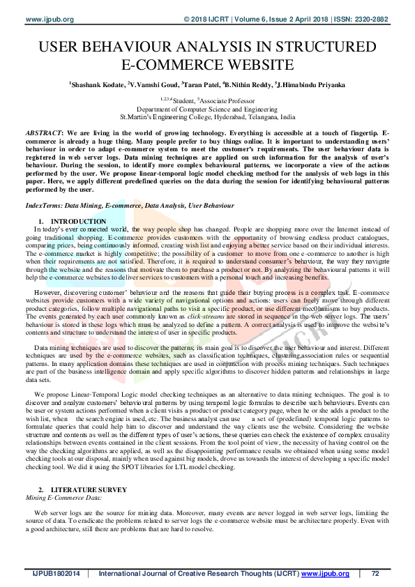 (PDF) User Behaviour Analysis in Structured E-Commerce Website