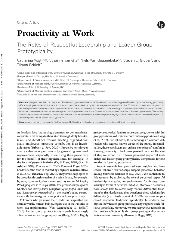 (PDF) Proactivity at Work