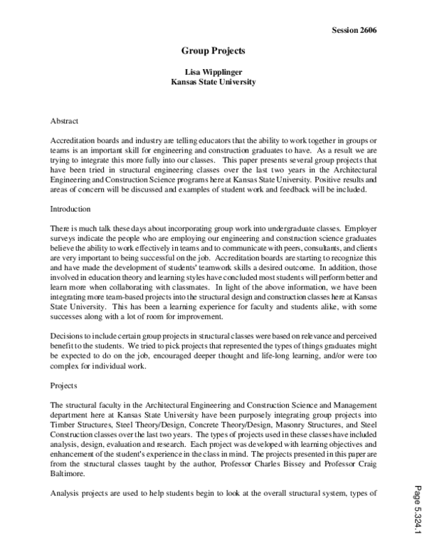 (PDF) Group Projects