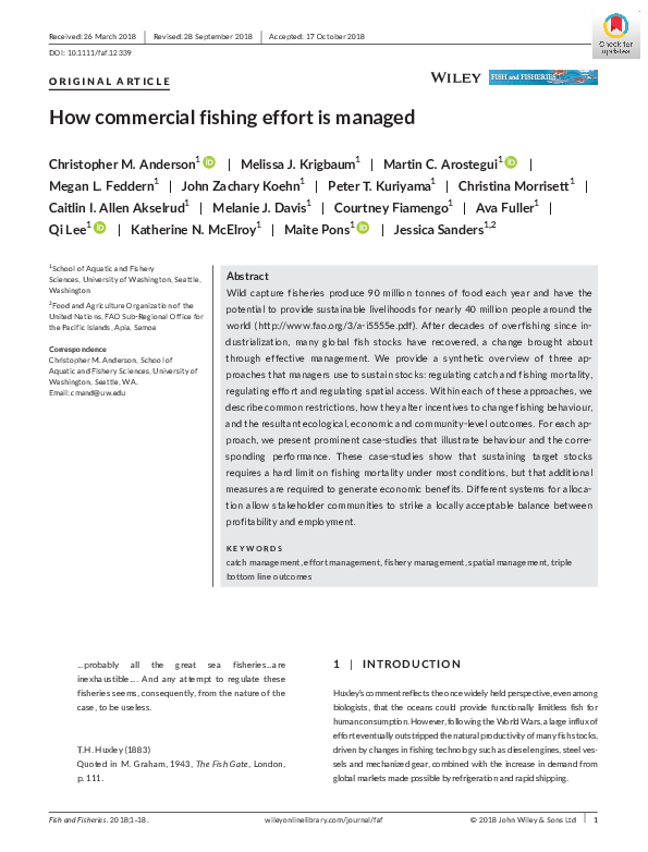 (PDF) How commercial fishing effort is managed