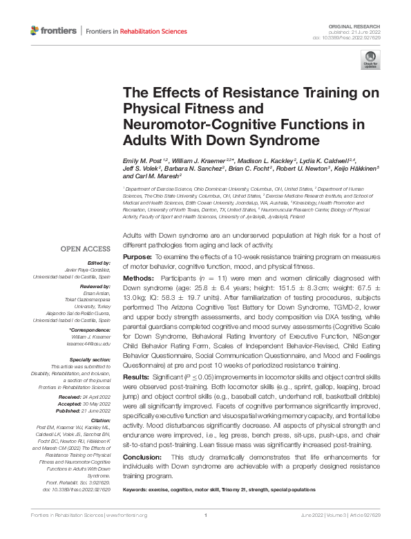 (PDF) The Effects of Resistance Training on Physical Fitness and Neuromotor-Cognitive Functions ...