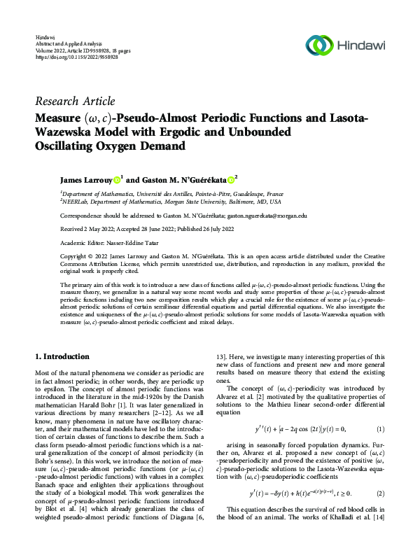 Pdf Measure ω C Pseudo Almost Periodic Functions And Lasota