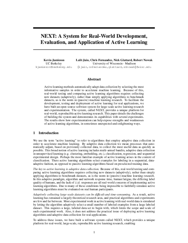 (PDF) NEXT: A System for Real-World Development, Evaluation, and ...