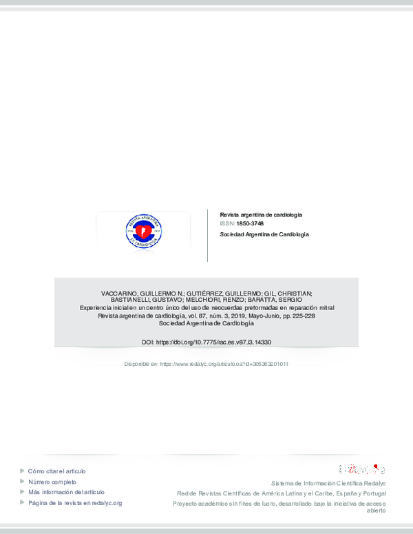 (PDF) Neocuerdas Preformadas en Reparación Mitral