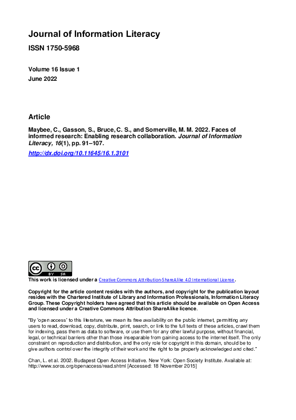 (PDF) Faces of informed research: Enabling research collaboration